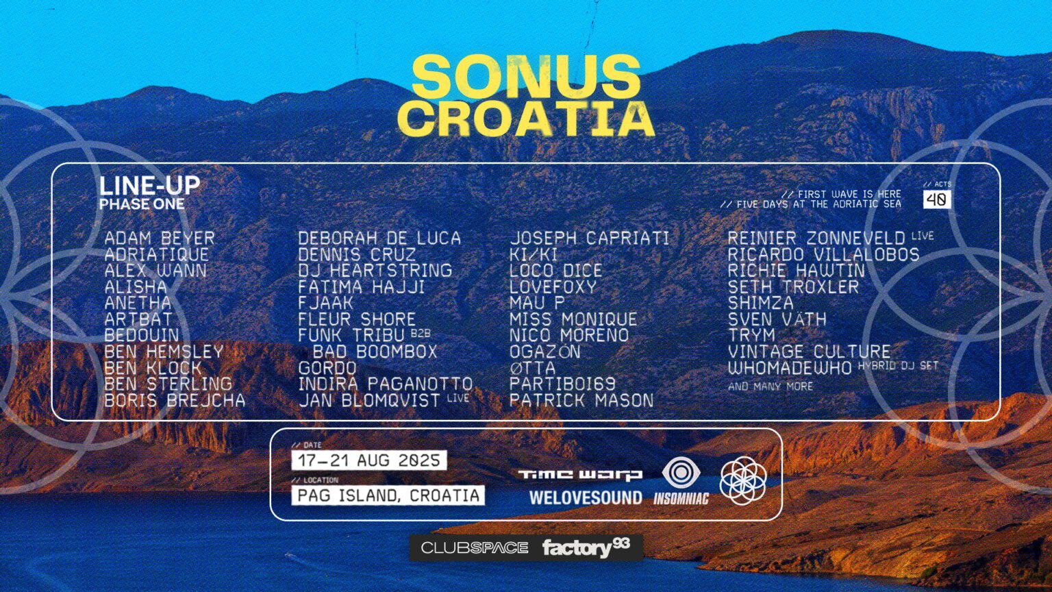SONUS CROATIA: Reveals Phase One Line-Up for 2025 - INSITE